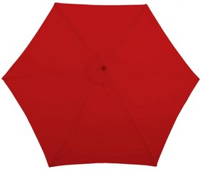 Slunečník Florida Ø 3m - polyester/dřevo - červený