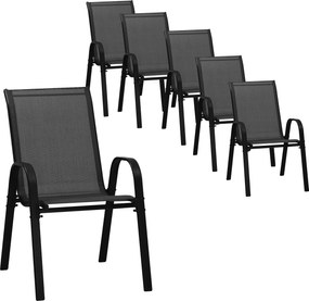 TRENDIE Zahradní židle sada 6ks černé