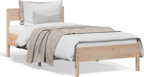 vidaXL Rám postele s čelem voskově 100 x 200 cm masivní borovice [842758] Barva: Přírodní