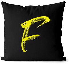 Polštář – písmeno F (Velikost: 40 x 40 cm, Barva: Žlutá)