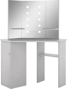 vidaXL Rohový toaletní stolek s LED světlem 111 x 54 x 141,5 cm [326535] Barva: dub