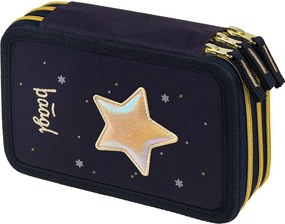 BAAGL Školní penál třípatrový Unicorn Gold