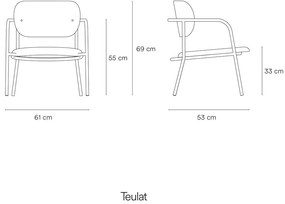 Černo-šedé křeslo v dekoru jasanu Eclipse - Teulat