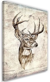 Obraz na plátně Deer Beige Vintage - 40x60 cm