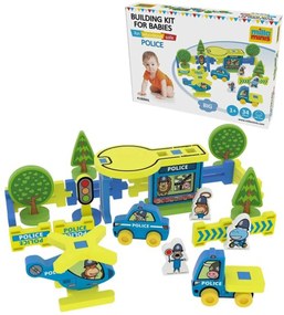 Efko MILLAMINIS Velká policejní stanice baby soft stavebnice pěnová 34 dílků ef4100mil