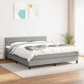 Box spring postel s matrací světle šedá 180 x 200 cm textil 3140313