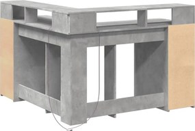 Psací stůl s LED betonově šedý 130x130x91 cm kompozitní dřevo 3309450