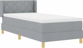 Postel s boxspringem s čelo Světle šedá 200 x 90 cm textil 3341335