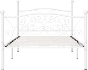 Rám postele s laťkovým roštem bílý kov 90 x 200 cm 284447