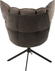 Tmavě šedé sametové relaxační křeslo Chair Relax Bubby Grey - 78*73*92cm