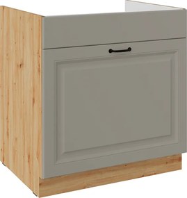 Kuchyňská skříňka Stilo 80 ZL 1S BB korpus dub artisan, dvířka světle šedá CLAY