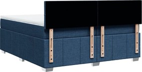 Box spring postel s matrací modrá 200x200 cm textil 3287181
