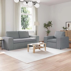 Set pohovek 2 ks Světle šedá textil 3407544