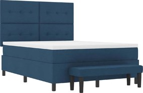 Postel s boxspringem s čelo Modrá 140 x 190 cm textil 3344071