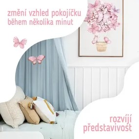 Sipo Nástěnné samolepky do dětského pokoje, Pink Butterflies