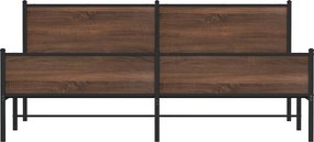 Kovový rám postele bez matrace hnědý dub 193 x 203 cm 3301417