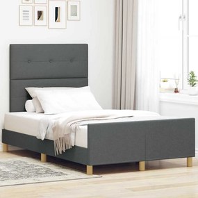 Rám postele s čelo Tmavě šedá 120 x 190 cm textil 3344712
