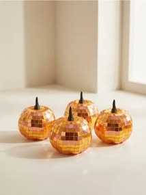 Sinsay - Stojací dekorace ve tvaru dýně se zrcadlovým povrchem 4 pack - oranžová