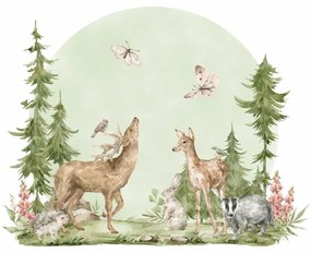 Gario Dětská nálepka na zeď Inhabitants of the forest - jelen a srnka Rozměry: 95 x 73 cm