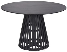 Kulatý jídelní stůl z akátového dřeva ⌀ 120 cm černý MESILLA Beliani