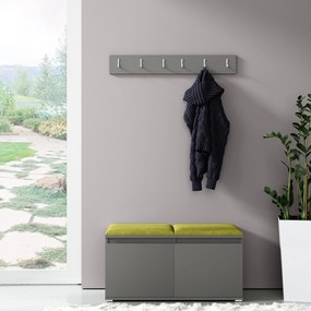 Eka Předsíňová stěna s čalouněnými panely Trinity 5 - Grafit / Olivová 2312