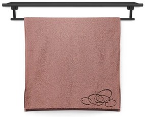 Veba Ručník a osuška Nora elipsy 450g/m2  Osuška Nora elipsy 70x140 cm starorůžová