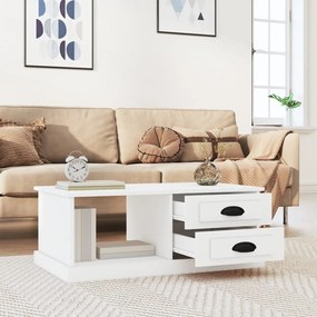 Konferenční stolek bílý 90 x 50 x 35 cm kompozitní dřevo - Default Title