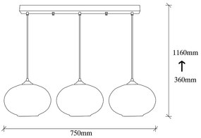 Designový lustr Cadenza 75 cm černý