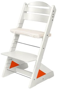 Jitro Dětská rostoucí židle Plus bílá Oranžový klín + lněný