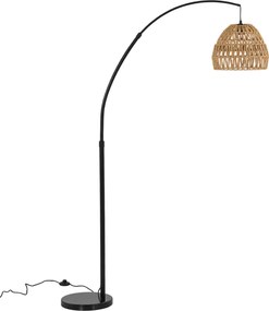 HOMCOM oblouková stojací lampa s dvojitým stínidlem, černá