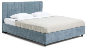 Modrá čalouněná dvoulůžková postel s úložným prostorem s roštem 180x200 cm Myra Slim Line – Bonami Selection