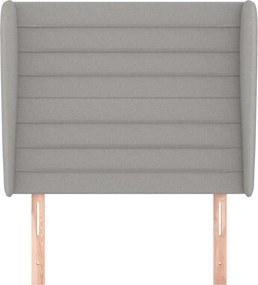 Čelo postele typu ušák světle šedé 83 x 23 x 118/128 cm textil 3118070