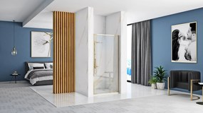 Jednokřídlé sprchové dveře REA RAPID SWING pro instalaci do niky 90 cm, zlaté