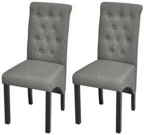 Jídelní židle 2 ks světle šedé textil - Default Title