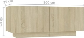 vidaXL Noční stolek 100 x 35 x 40 cm dřevotříska [3082768] Barva: bílá s vysokým leskem