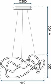 Toolight - LED stropní svítidlo APP821-CP + dálkové ovládání, zlatá, OSW-06882