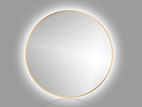 In-Design Zrcadlo RoundLine backlight - zlatý matný rám, s LED osvětlením Vypínač: Bez vypínače, Průměr zrcadla (mm): 600