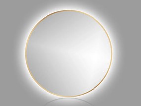 In-Design Zrcadlo RoundLine backlight - zlatý matný rám, s LED osvětlením Vypínač: S vypínačem, Průměr zrcadla (mm): 600