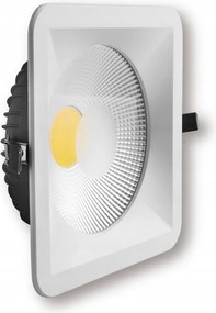 Downlight Led zapuštěná čtverec 10W neutrální 900lm Cob s čočkou Gtv