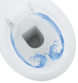 vidaXL Vysoké WC bez okraje měkké zavírání o 7 cm vyšší keramika bílé
