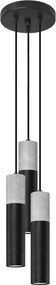 Sollux Lighting Závěsné svítidlo BORGIO 3P černé