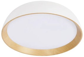 Bílé LED stropní svítidlo Calabria s dřevěným dekorem kulaté 24W  - Candellux