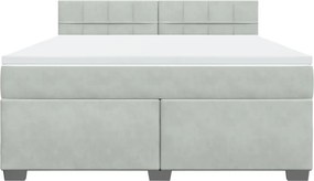Box spring postel s matrací světle šedá 180x200 cm samet 3288678