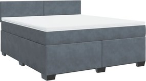 Box spring postel s matrací tmavě šedá 180x200 cm samet 3286373