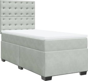 Box spring postel s matrací světle šedá 100x200 cm samet 3290846