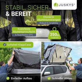 Juskys Autostan Lago pro 2–3 osoby Barva: černá / šedá, Velikost: 140 × 240 cm