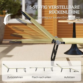 Zahradní lehátko Outsunny s nastavitelným opěradlem ocelové modré 188x56x28cm ideální pro zahradu balkon |