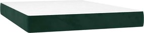 Box spring postel s matrací a LED tmavě zelená 140x190 cm samet 3134402