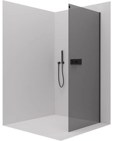Cerano Santoro, sprchová zástěna 80x195 cm, 6mm šedé sklo, černý profil, CER-CER-424993