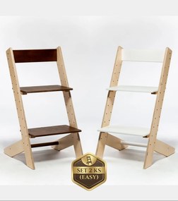 Lucas Wood Style - rostoucí židle EASY LINE zvýhodněný set 2 ks -  ořech + bílá